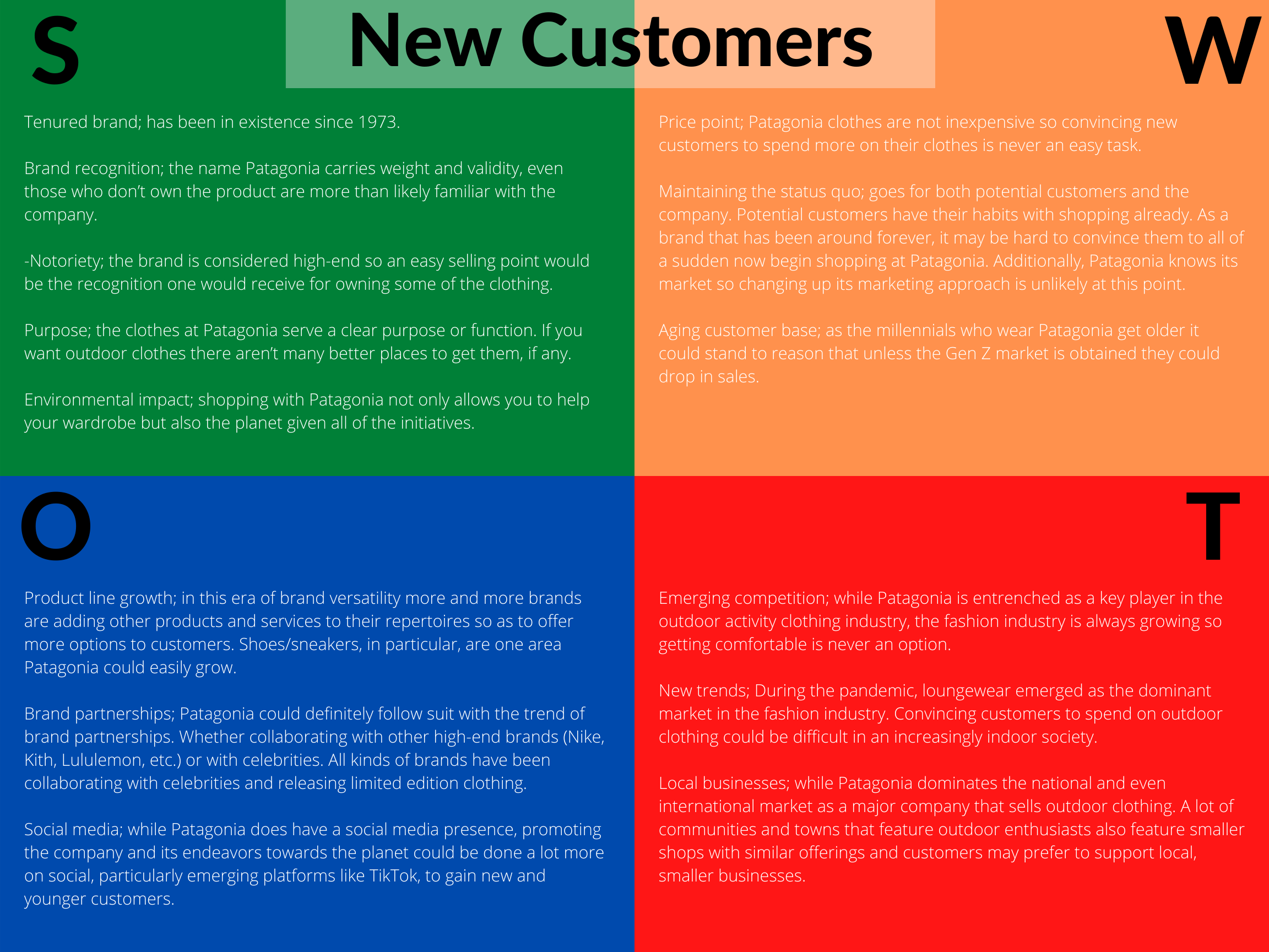 Patagonia SWOT Charts – Jesse Shuter